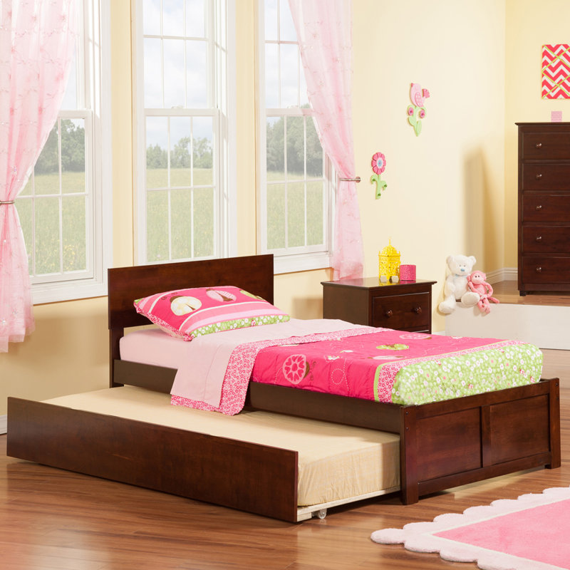 Viv + Rae Bueno Park Solid Wood Platform Bed with Footboard and Trundle & Reviews | Wayfair